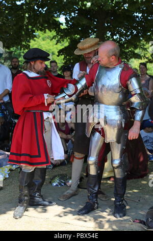 Arming Sir Nicholas Carew for the joust, Tudor Joust, Hampton Court ...