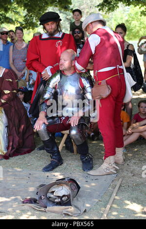 Arming Sir Nicholas Carew for the joust, Tudor Joust, Hampton Court ...