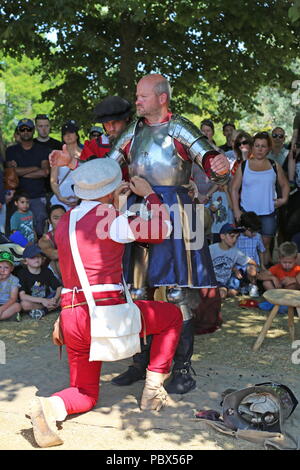 Arming Sir Nicholas Carew for the joust, Tudor Joust, Hampton Court ...