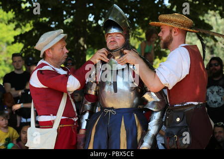 Arming Sir Nicholas Carew for the joust, Tudor Joust, Hampton Court ...