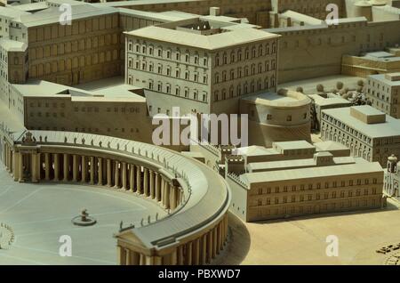 Miniature of Vatican City inside the Vatican Museum. The photo is ...