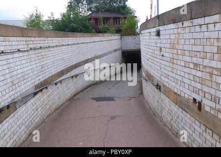A subway at a level crossing in Castleford that goes under the road to ...