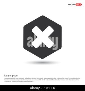 Cross Icon Hexa White Background icon template - Free vector icon Stock ...