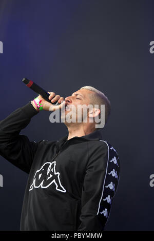 Example & DJ Wire performing on stage at the Liverpool International ...