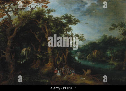 'Landscape with a Musical Gathering' by Gillis d'Hondecoeter is a 17th ...