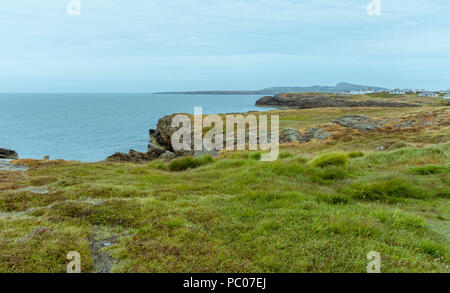 A view of the rugged coastline from the Trearddur Bay to Rhoscolyn ...