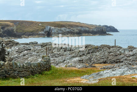 A view of the rugged coastline from the Trearddur Bay to Rhoscolyn ...