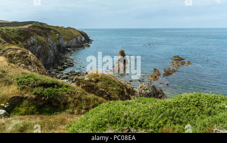 A view of the rugged coastline from the Trearddur Bay to Rhoscolyn ...