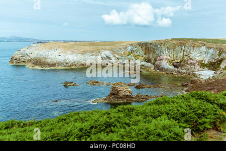 A view of the rugged coastline from the Trearddur Bay to Rhoscolyn ...