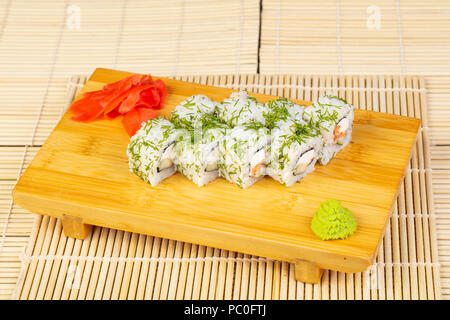 Tasty "green river" sushi rolls Stock Photo - Alamy