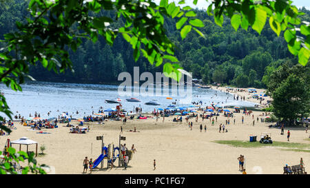 Lac-Simon, Quebec, Canada – July 29, 2018: Amazing view of Lac-Simon ...