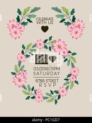 celebrate with us card floral crown Stock Vector Image & Art - Alamy