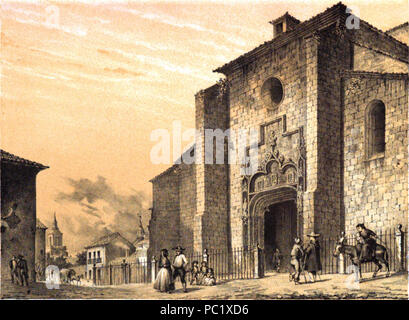 Francisco Javier Parcerisa’s 1853 painting depicts the Colegiata de ...