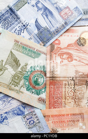 1 Jordanian dinar bank note. Jordanian dinar is the national currency ...