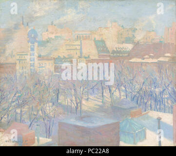 Allen Tucker (American, 1866 - 1939), Madison Square, Snow, 1904, oil ...