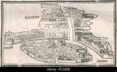 393 Map of Murano island - Bordone Benedetto - 1547 retusche Stock ...