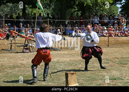 Demonstration of sword fighting, Tudor Joust, Hampton Court Palace ...
