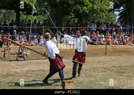 Demonstration of sword fighting, Tudor Joust, Hampton Court Palace ...