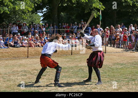 Demonstration of sword fighting, Tudor Joust, Hampton Court Palace ...