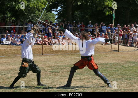 Demonstration of sword fighting, Tudor Joust, Hampton Court Palace ...