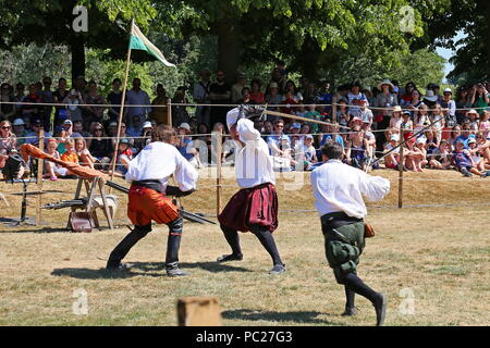 Demonstration of sword fighting, Tudor Joust, Hampton Court Palace ...