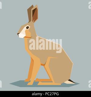 hare rabbit vector illustration flat style front side silhouette Stock ...