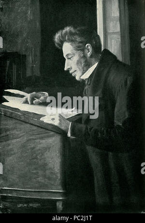 The portrait of Søren Kierkegaard, the Danish philosopher, captures his ...
