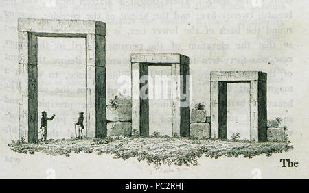 Edward Daniel Clarke's 1824 plan of the portals of the Theatre at ...