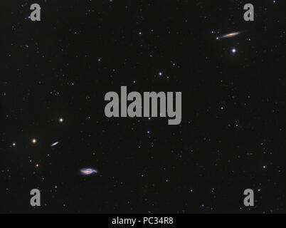 Galaxy NGC 4088 and NGC 4157 in constellation Ursa Major Stock Photo ...