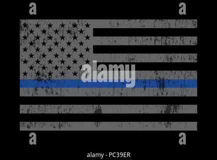 A police and law enforcement support flag background with a textured ...