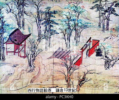 Saigyo Monogatari Emaki - Tsunetaka - Saigyo and Oji shinto shrine ...