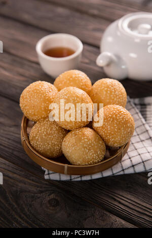 onde-onde or sesame ball or Jian Dui is fried Chinese pastry made from ...