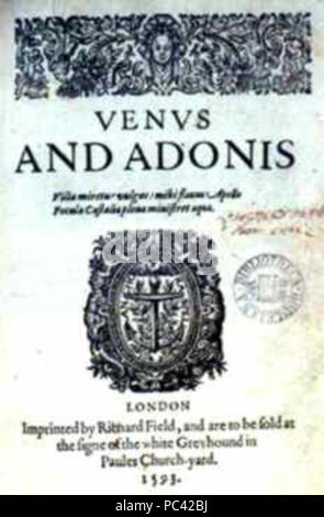 'Venus und Adonis' is a classical work by Ovid, and this Latin front ...