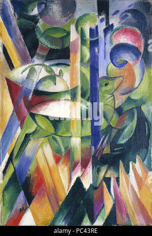 Artwork by Franz Marc, a German painter known for his bold use of color ...
