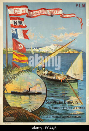 'Affiche PLM CNM Touache' is a vintage travel poster promoting the ...