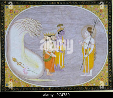 The cosmic ocean reveals Brahma, Vishnu and Siva (6125136136 Stock ...