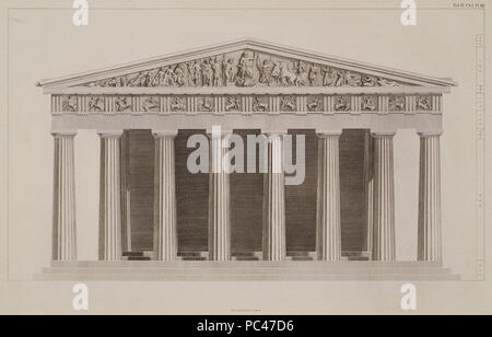 The elevation of the Portico of the Parthenon Stuart James & Revett ...