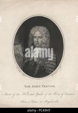 'Sir John Trevor' by William Bond is a portrait of the prominent ...