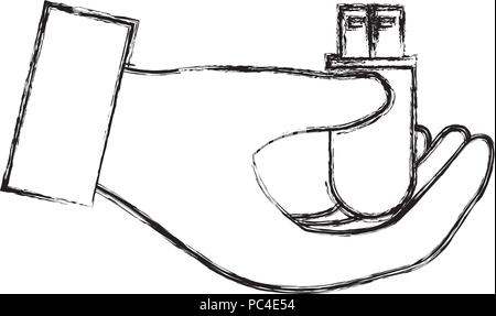 hands with usb memory Stock Vector Image & Art - Alamy