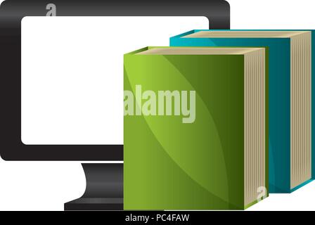 computer display with ebooks Stock Vector Image & Art - Alamy