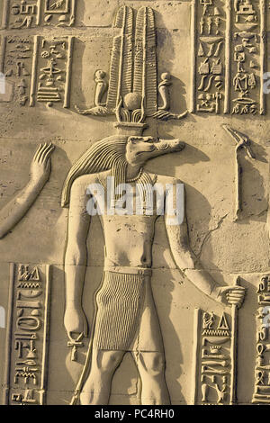 6278. Sobek, ancient Egyptian deity with a crocodile head, relief from ...