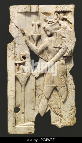 6252. Ivory plaque depicting the Egyptian Goddess Sakhmet, Mesopotamia ...