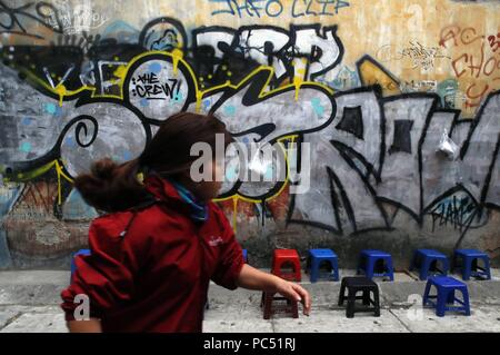 Graffiti on a wall of Hanoi, Vietnam, Asia Stock Photo - Alamy