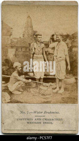 Indian brahmin traditional Hindu society priest standing in gateway of ...