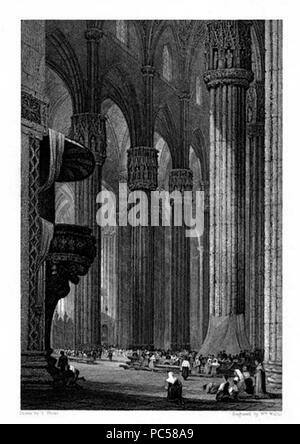 'Milan's Cathedral' is a steel engraving by William Wallis, based on ...