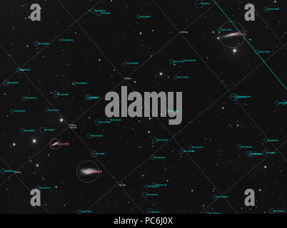 Galaxy NGC 4088 and NGC 4157 in constellation Ursa Major Stock Photo ...