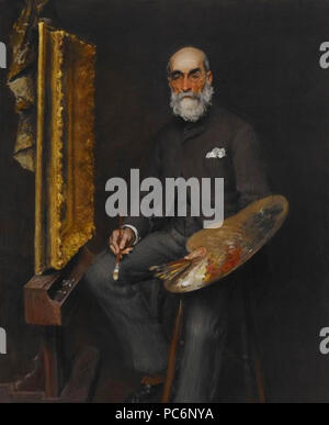 William Merritt Chase - Portrait Worthington Whittredge C 1890 Stock ...