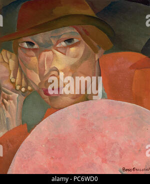 The painting 'Russian Muzhik' by B. Grigoriev (1920) portrays a Russian ...