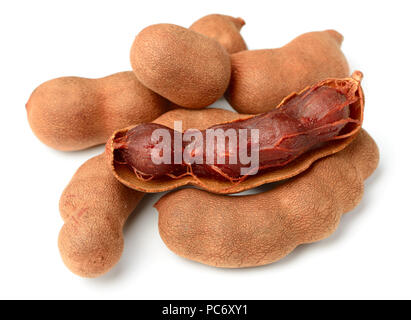 fresh tamarind fruits isolated on white background Stock Photo - Alamy