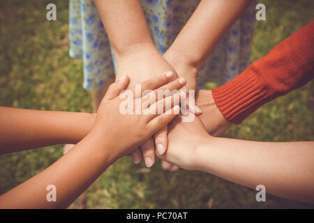 Teamwork unity Arms consolidation. business concept. unity Stock Photo ...